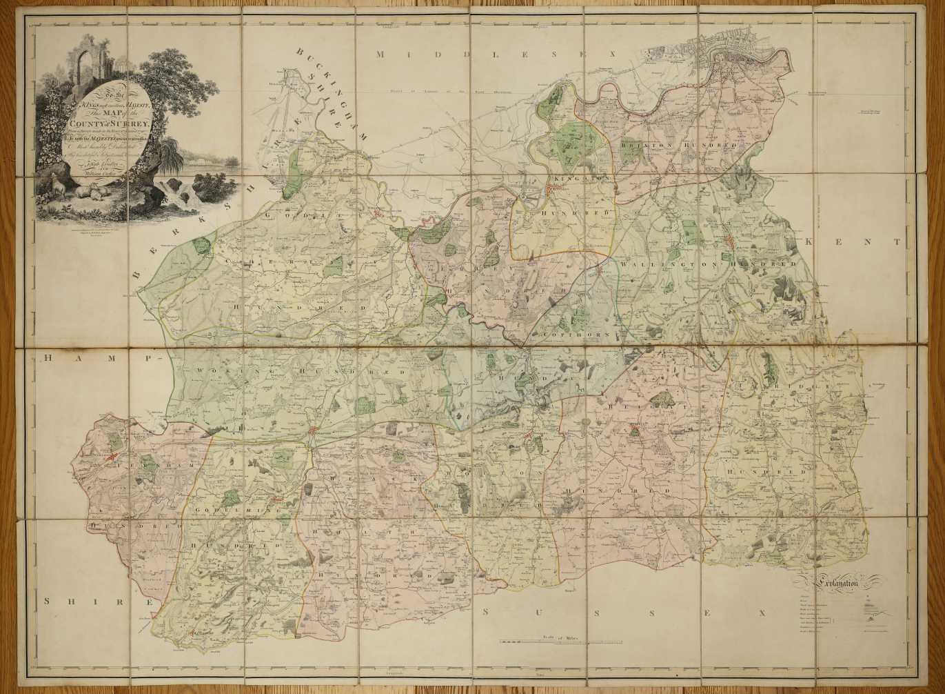 To the Kings most excellent Majesty, This Map of the County of Surrey ...