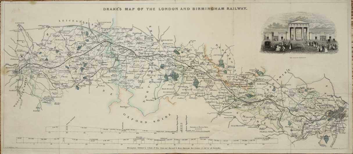 Drake’s Map of the London and Birmingham Railway