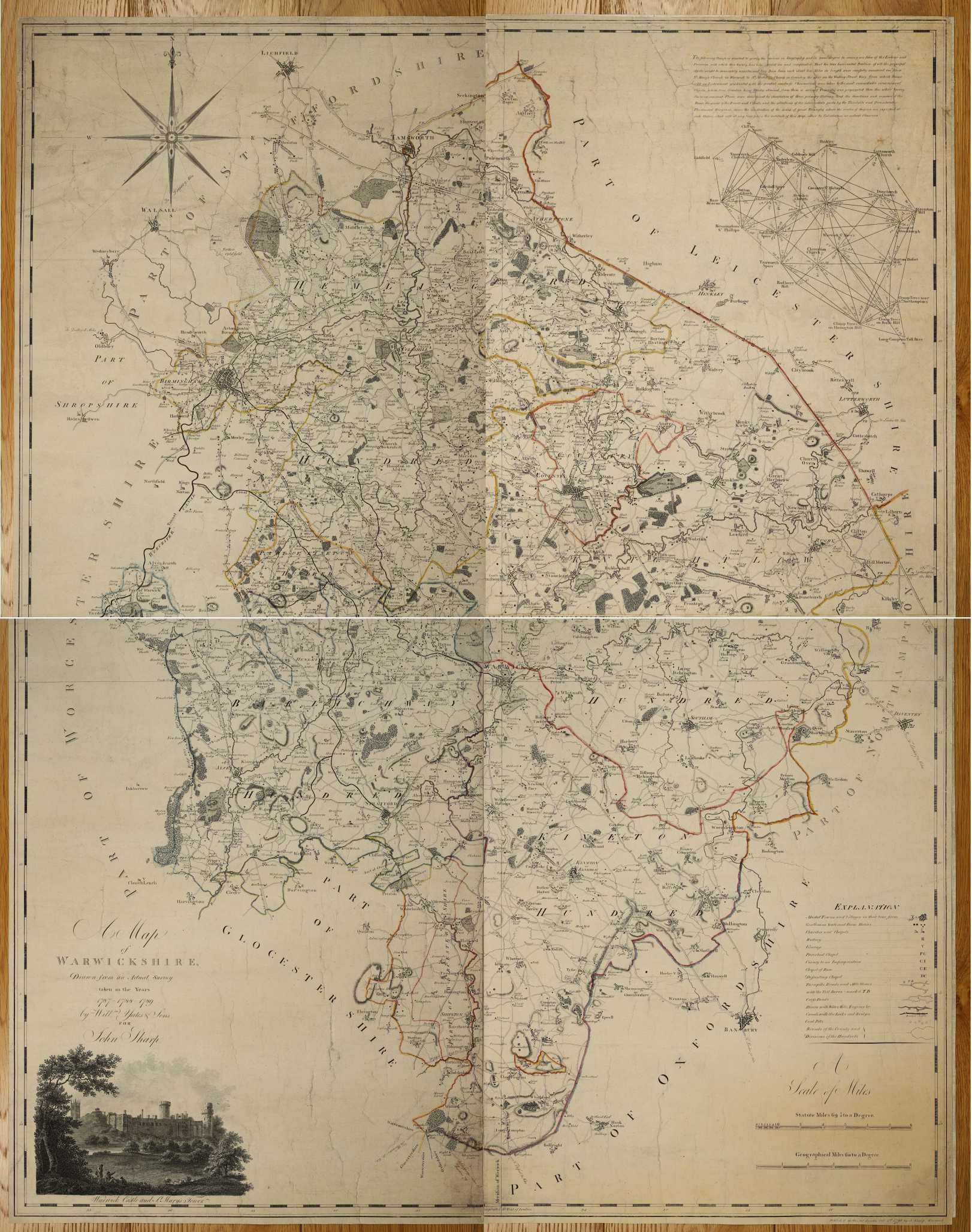 A Map of Warwickshire Drawn from an Actual Survey taken in the Years ...