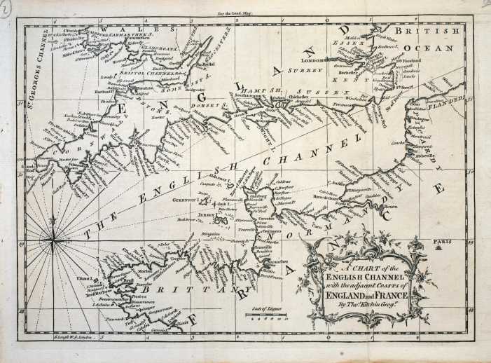 A Chart of the English Channel with the adjacent Coasts of England and ...
