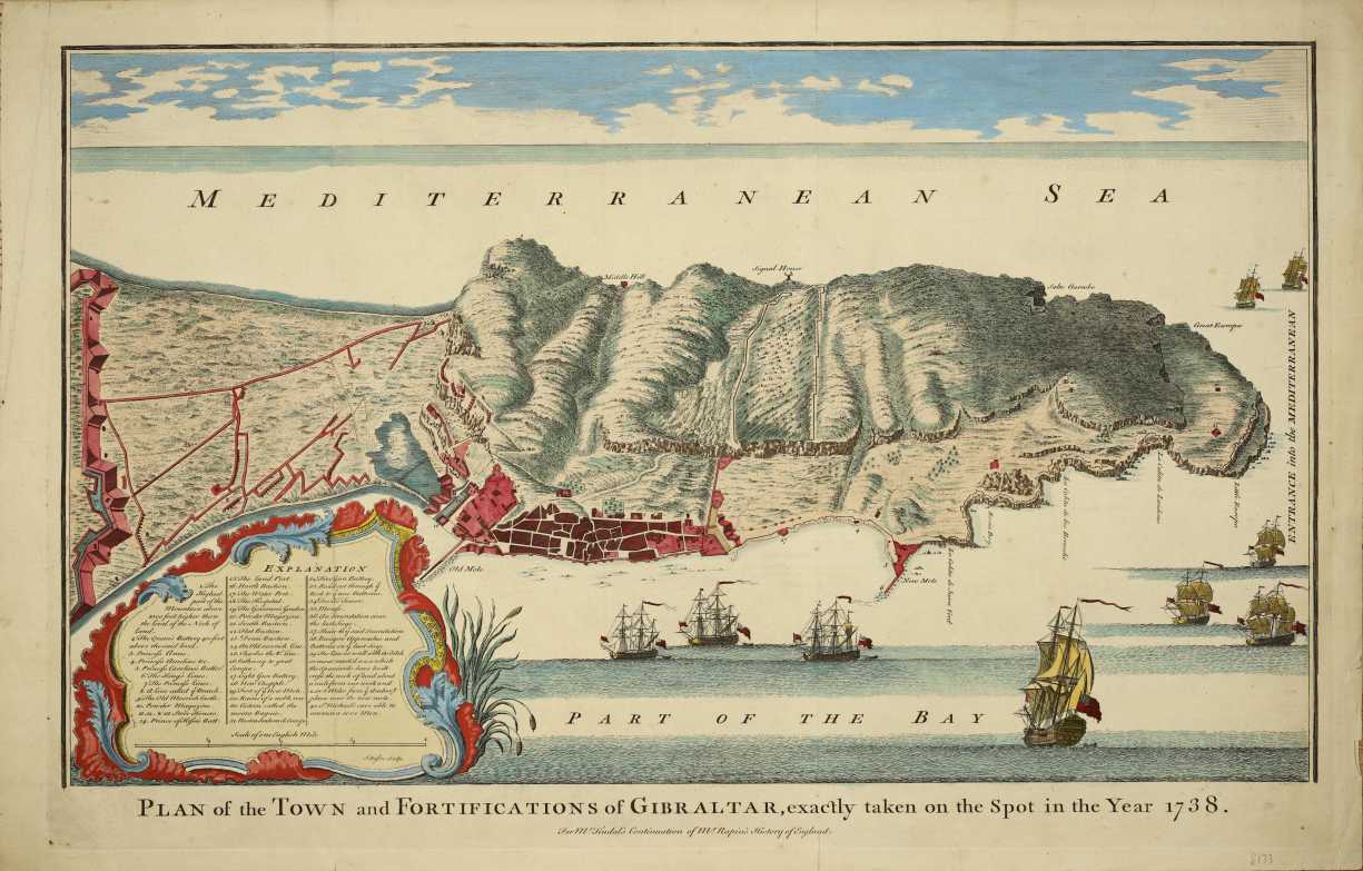 A Compleat Plan of the Town Castle and Bay of Gibralter with an exact ...