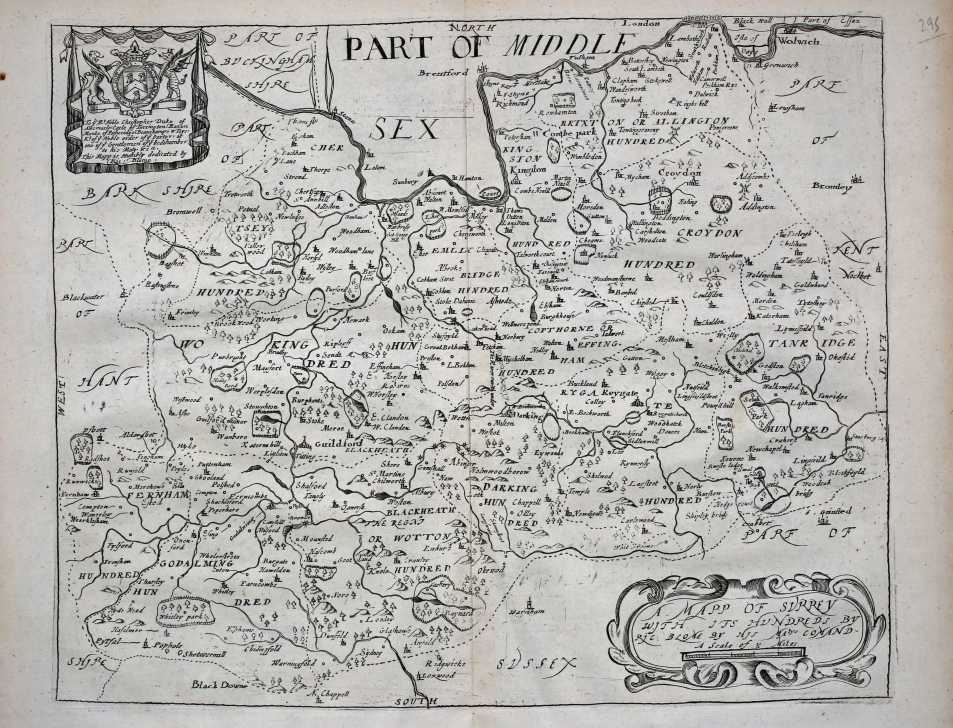A Mapp of Surrey with its Hundreds
