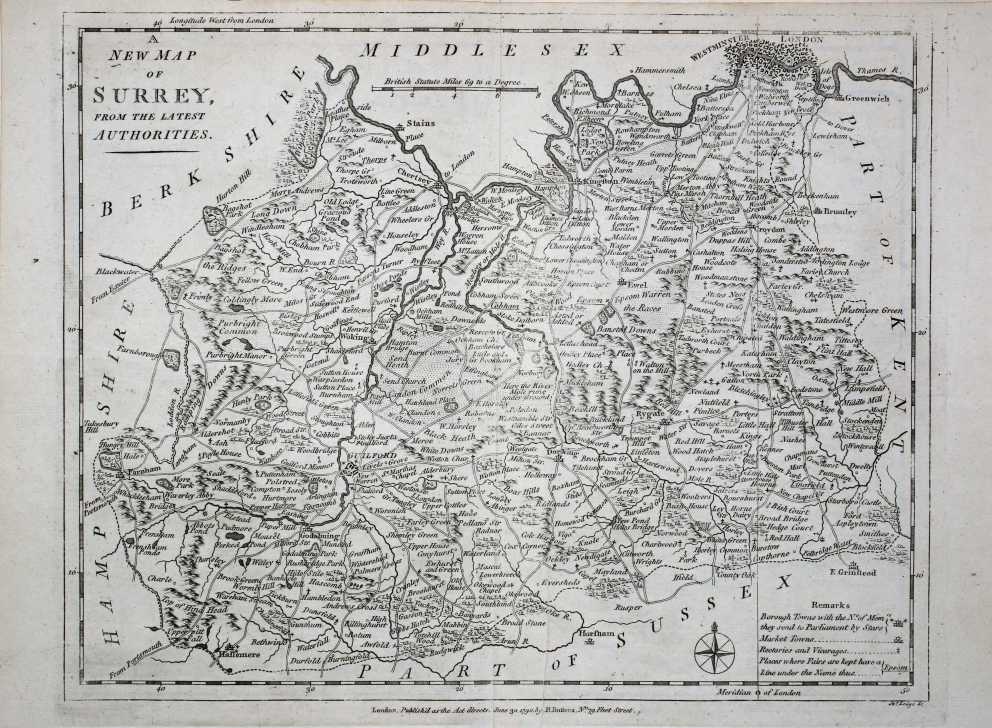 A New Map of Surrey From The Latest Authorities