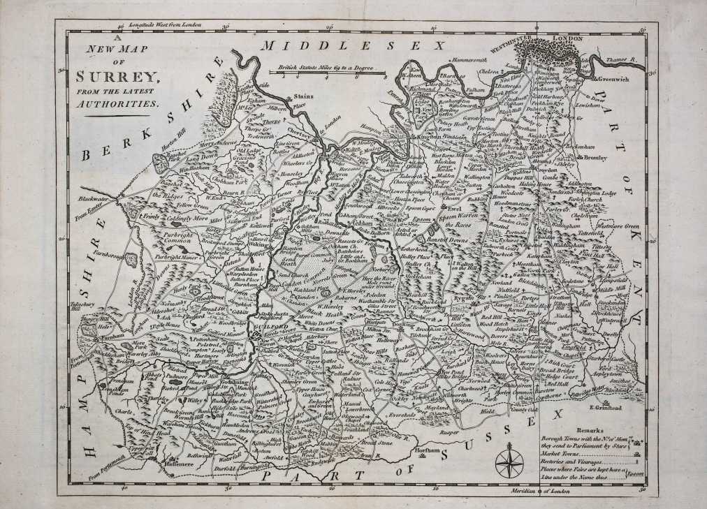 A New Map of Surrey From The Latest Authorities