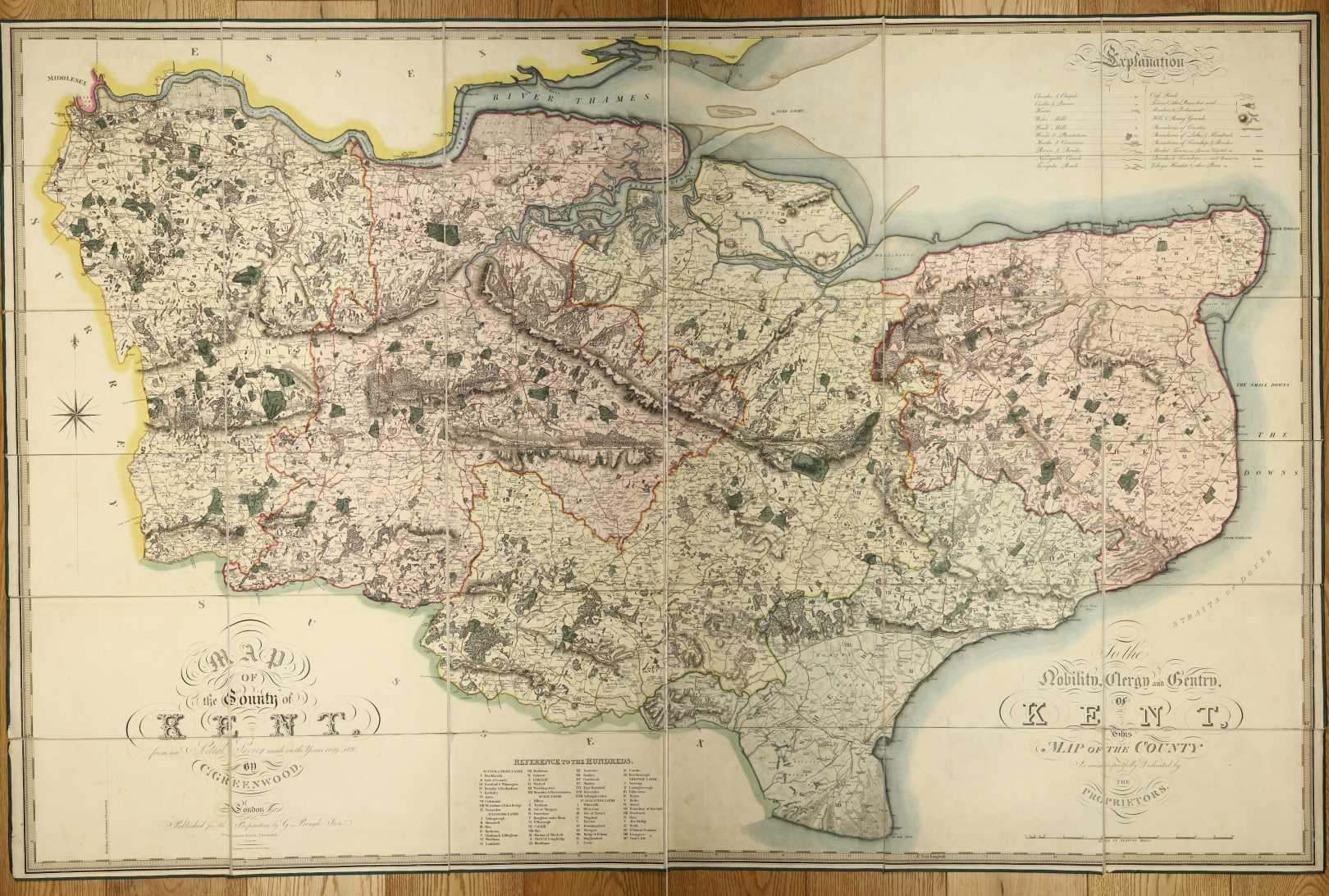 Map of the County of Kent from an Actual Survey made in the years 1819 ...