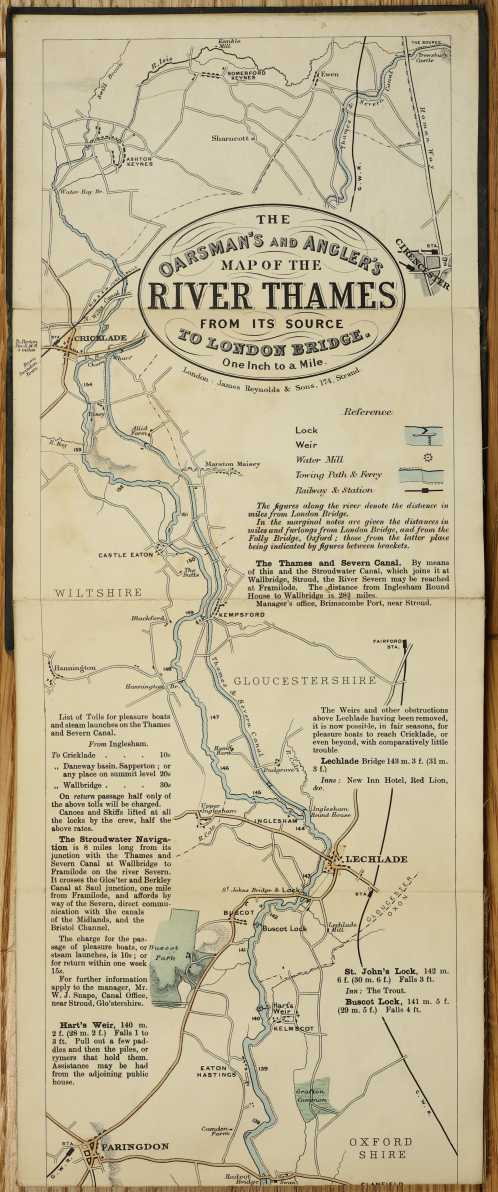 The Oarsman's and Angler's Map of the River Thames From its Source to ...