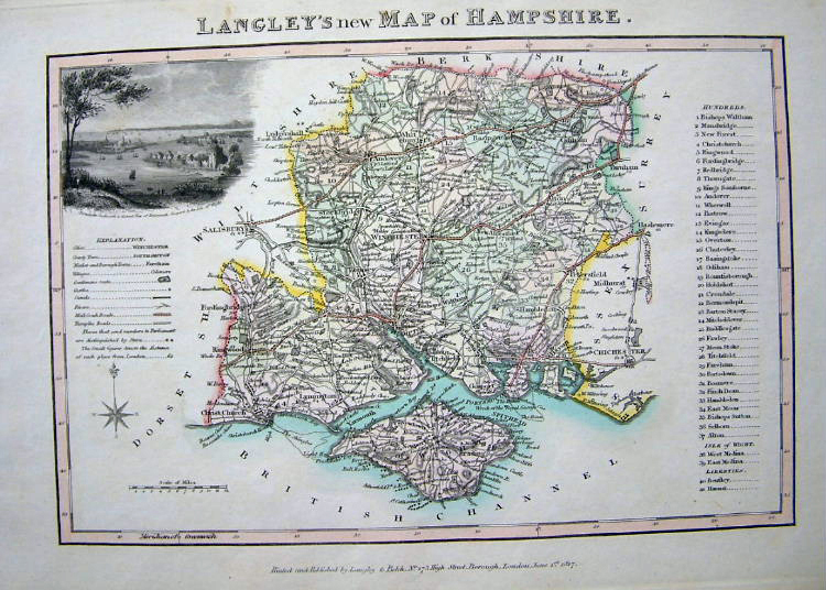 Langley's New Map of Hampshire