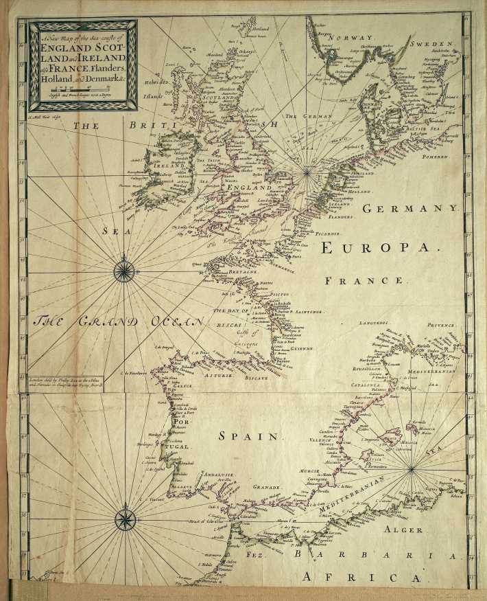 A New Map of the Sea-coasts of England Scotland and Ireland also France ...