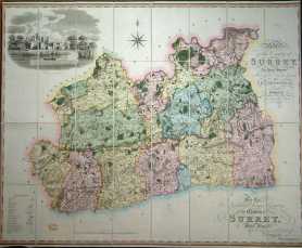 Map of the County of Surrey from An Actual Survey Made in the Years ...