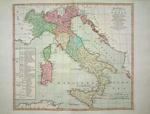 Bowles's New One-Sheet Map of Italy Divided into its Kingdoms, States ...
