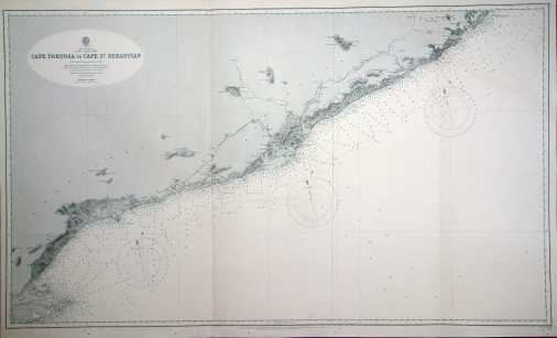 Cape Tortosa to Cape St Sebastian from Spanish Government Charts 1890