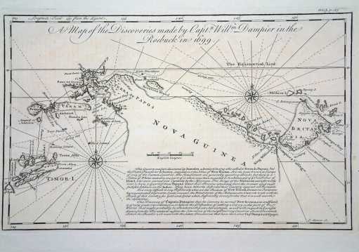 A Map of the Discoveries made by Captain William Dampier in the Roebuck ...