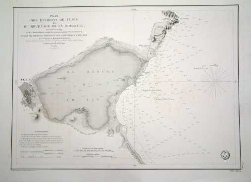 Plan des Environs de Tunis et du Mouillage de la Goulette