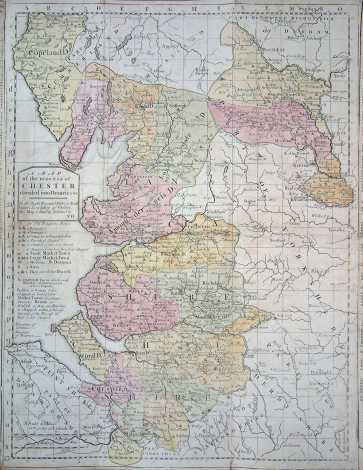 A map of the Diocess of Chester divided into deanries &c. to the Right ...