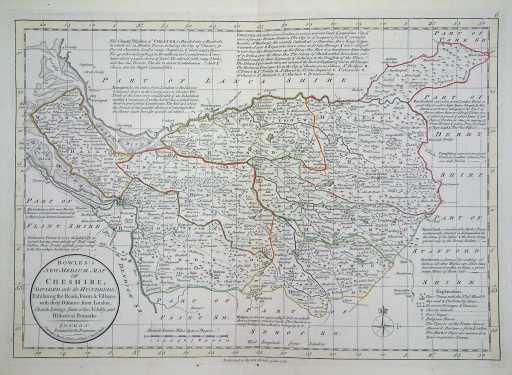 Bowles's New Medium Map of Cheshire