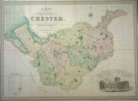 A Map of the County Palatine of Chester, Divided into Hundreds and ...