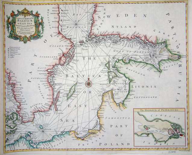 A Correct Chart of the Baltick or East Sea from ye Sound to Petersburg ...