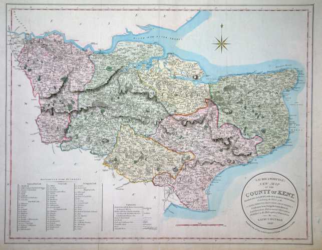 Laurie & Whittle's New Map of the County of Kent