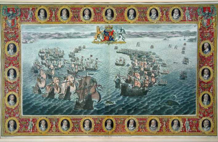 (Battle of the Spanish Armada plate II)