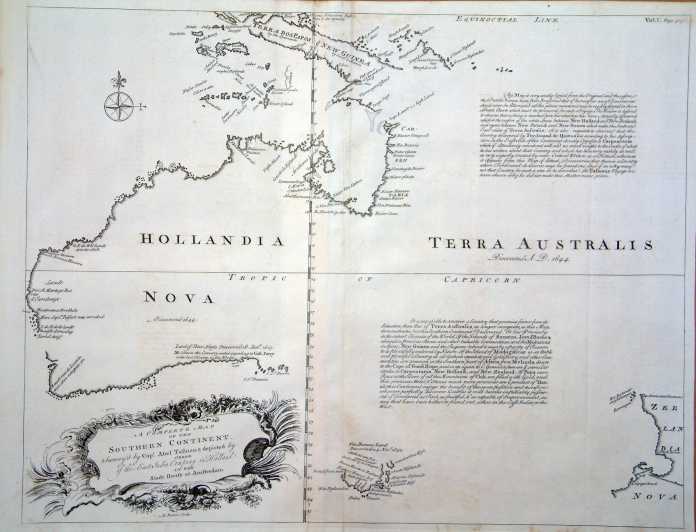 A Complete Map of the Southern Continent. Survey'd by Capt. Abel Tasman ...