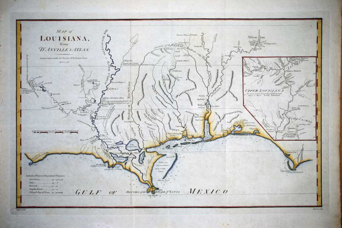 Map of Louisiana from d'Anville's Atlas