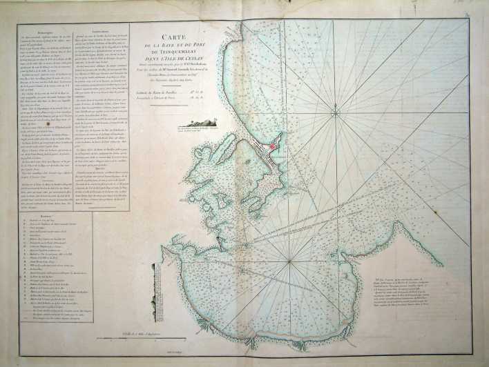 Carte de la Baye et du Port de Trinquemalay dans l'Isle de Ceylan Levee ...