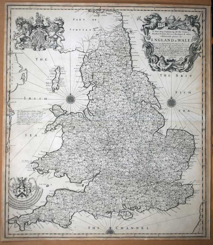 A New Map Containing all the Citties, Market Townes, Rivers, Bridges ...