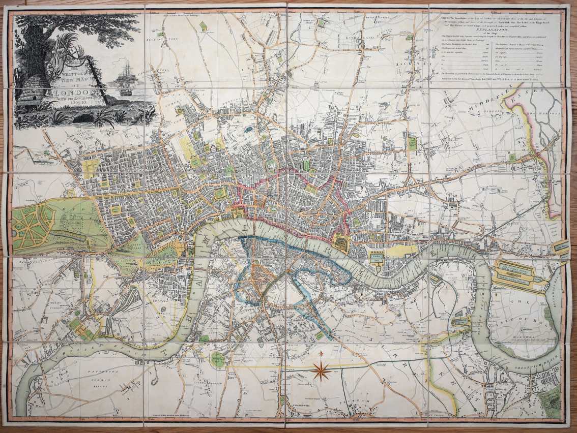 Laurie and Whittle's New Map of London, with its Environs 1809.10