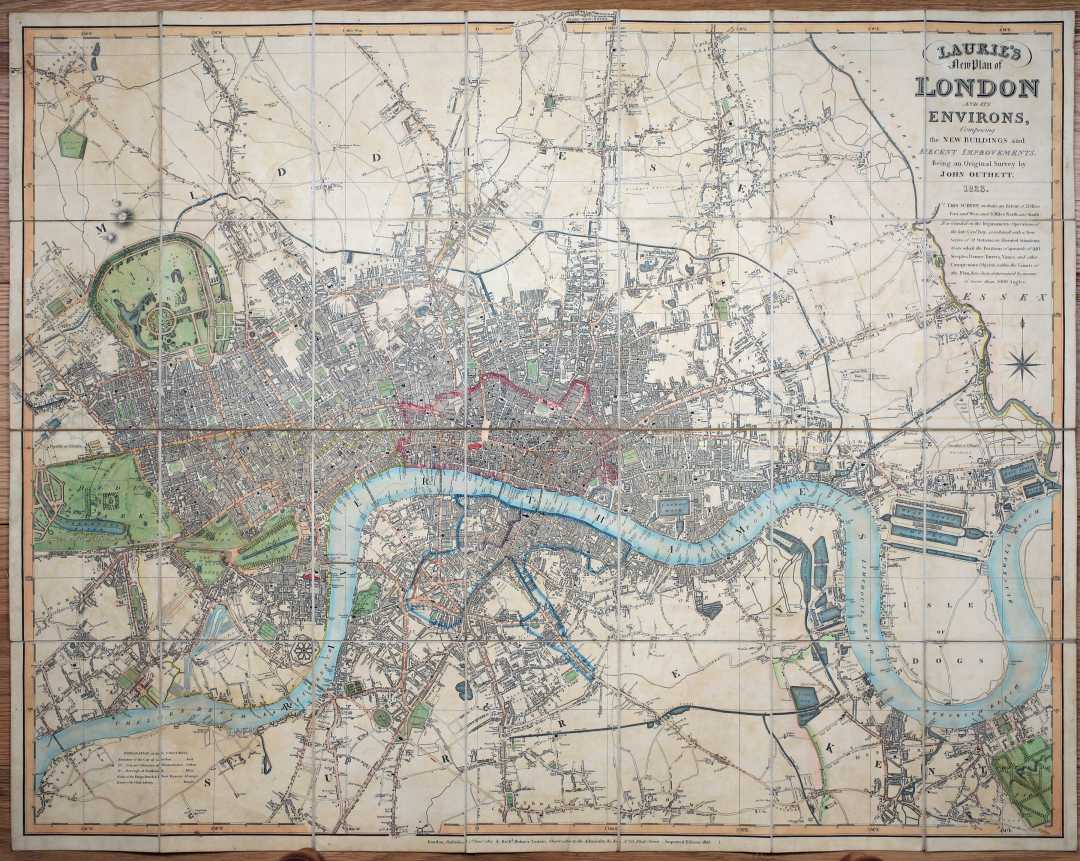 Laurie's New Plan of London and its Environs, Comprising the New ...