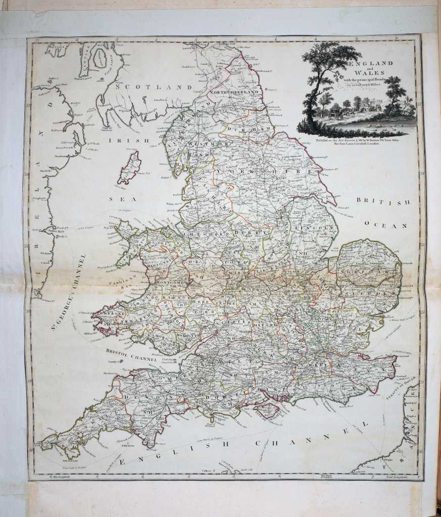 England and Wales with the principal Roads in measured Miles