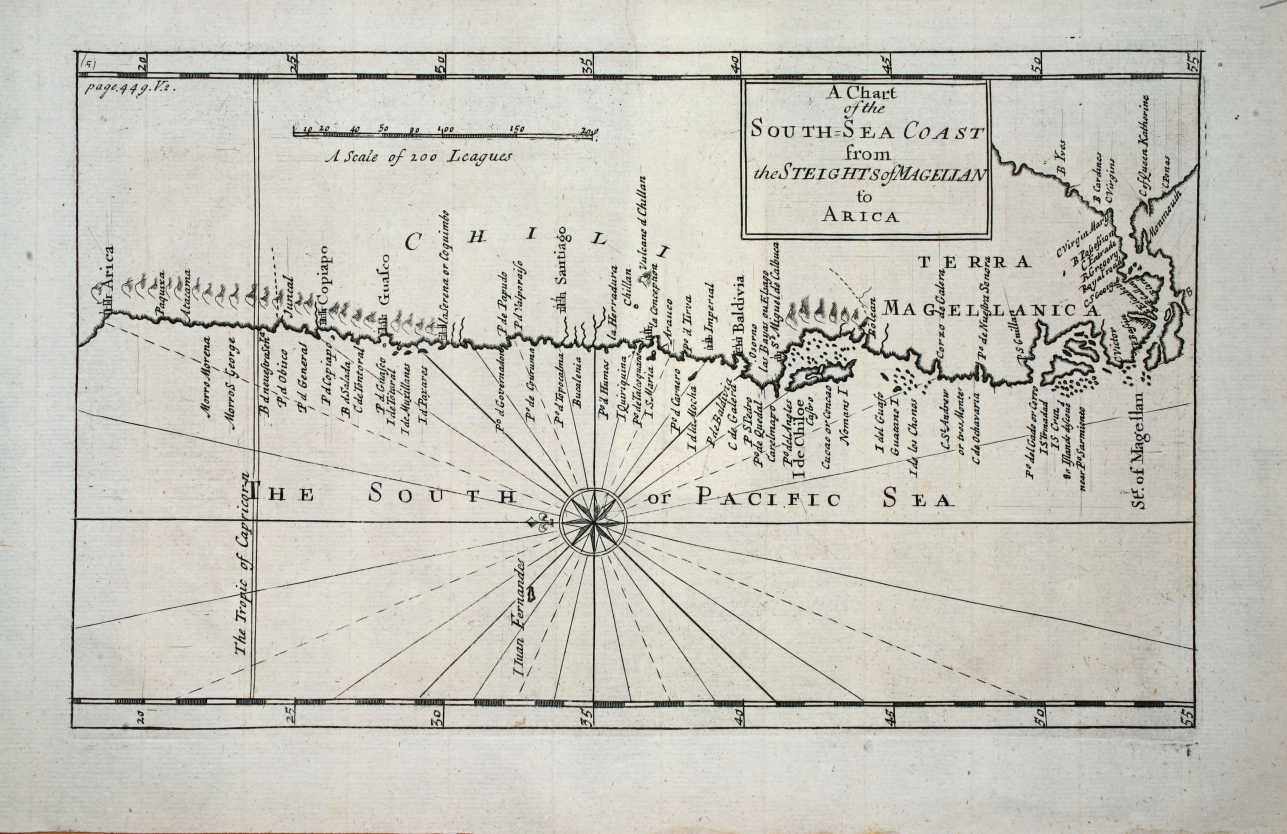 A Chart of the South-Sea Coast from the Steights of Magellan to Arica