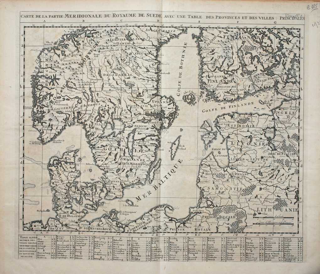 Carte de la Partie Septentrionale du Royaume de Suede avec une Table ...