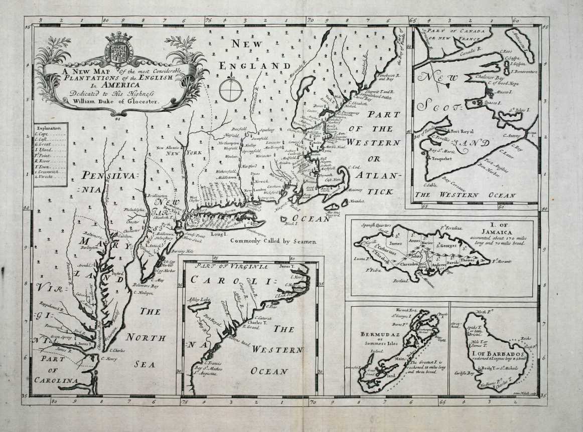 A New Map of the most Considerable Plantations of the English in America