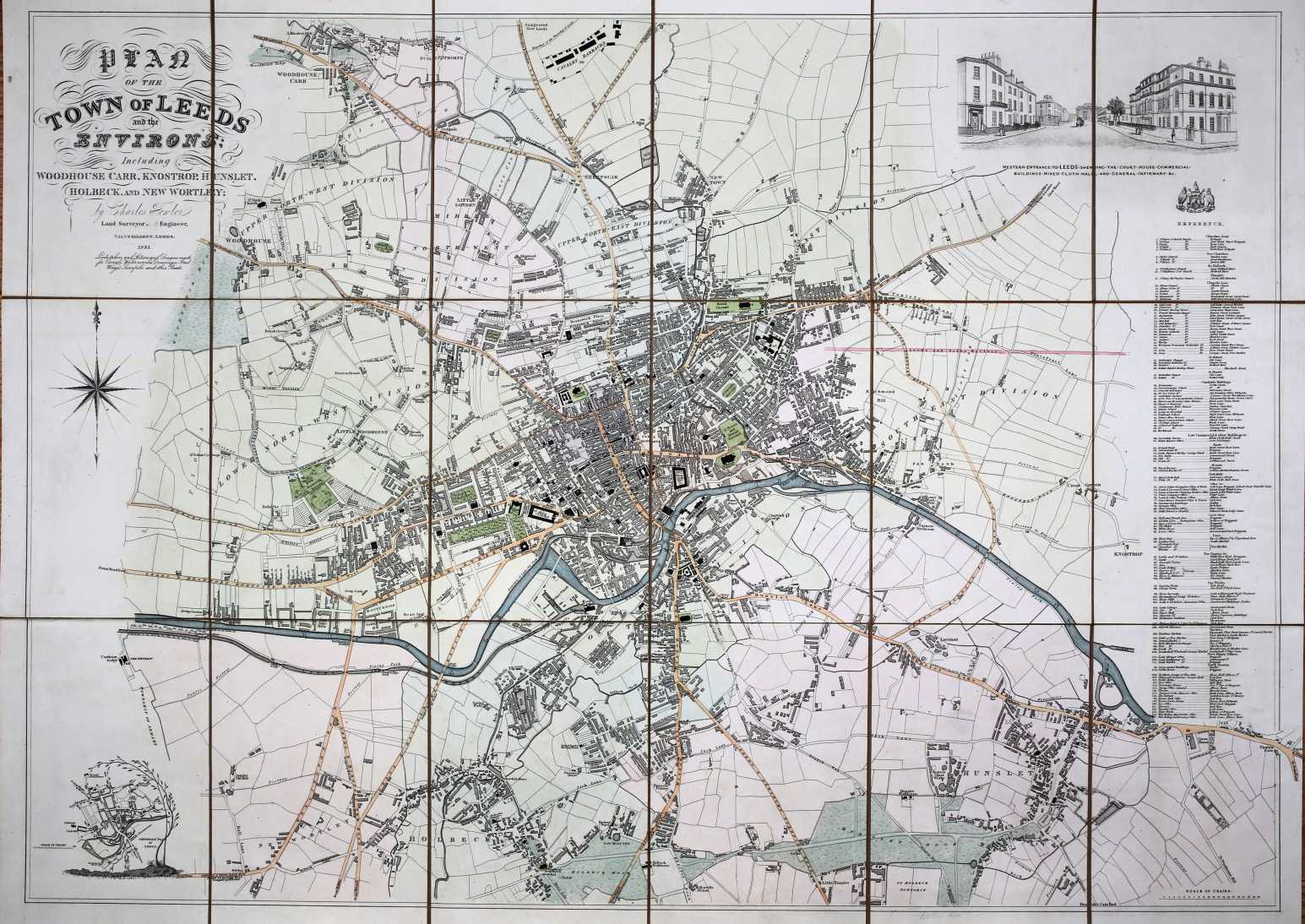 Plan of the Town of Leeds and the Environs Woodhouse Carr, Knostrop ...