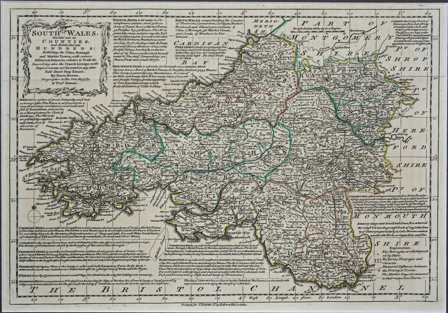 South Wales Divided into the Counties and Subdivided in to Hundreds