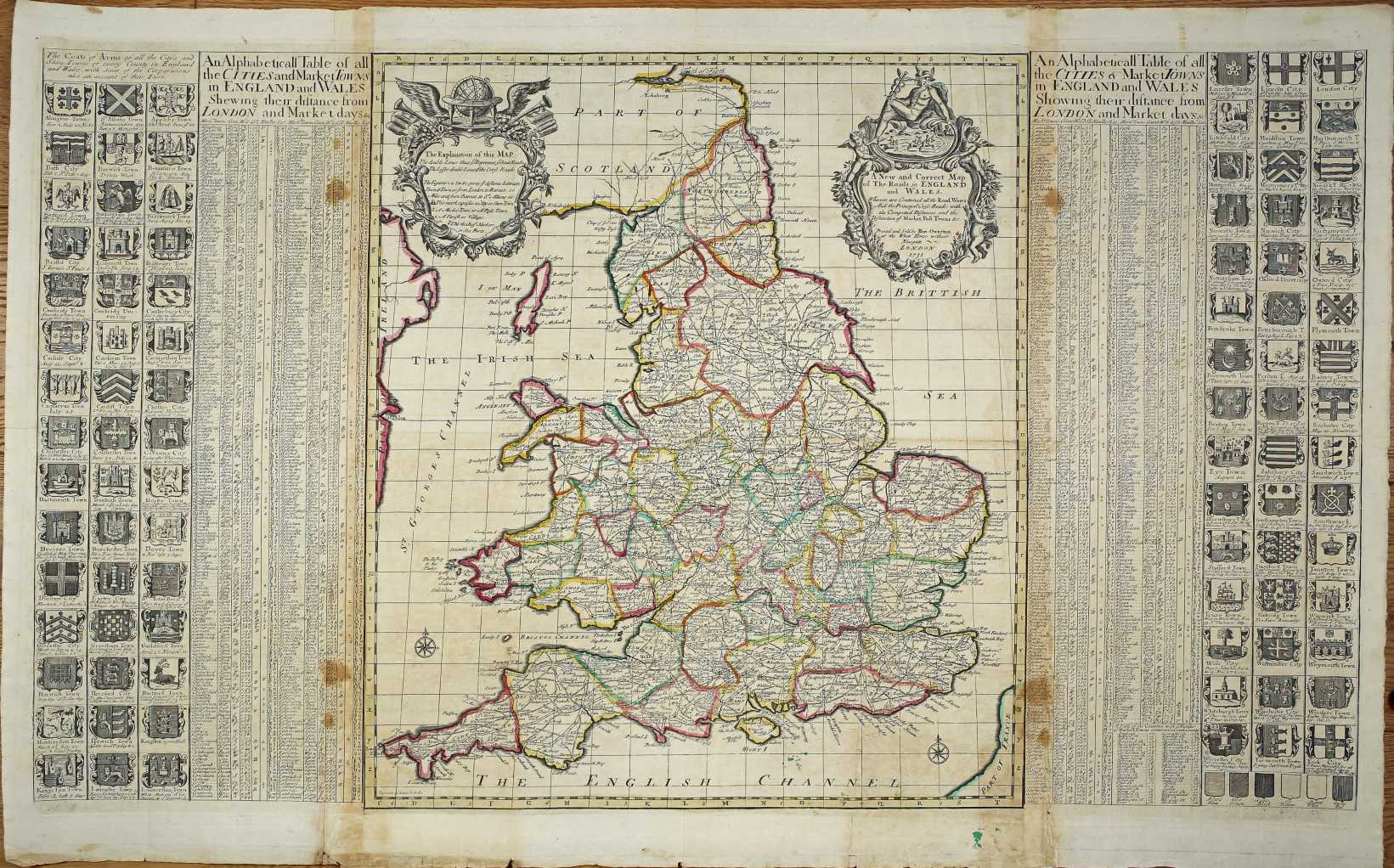 A New and Correct Map of the Roads in England and Wales Wherein are ...