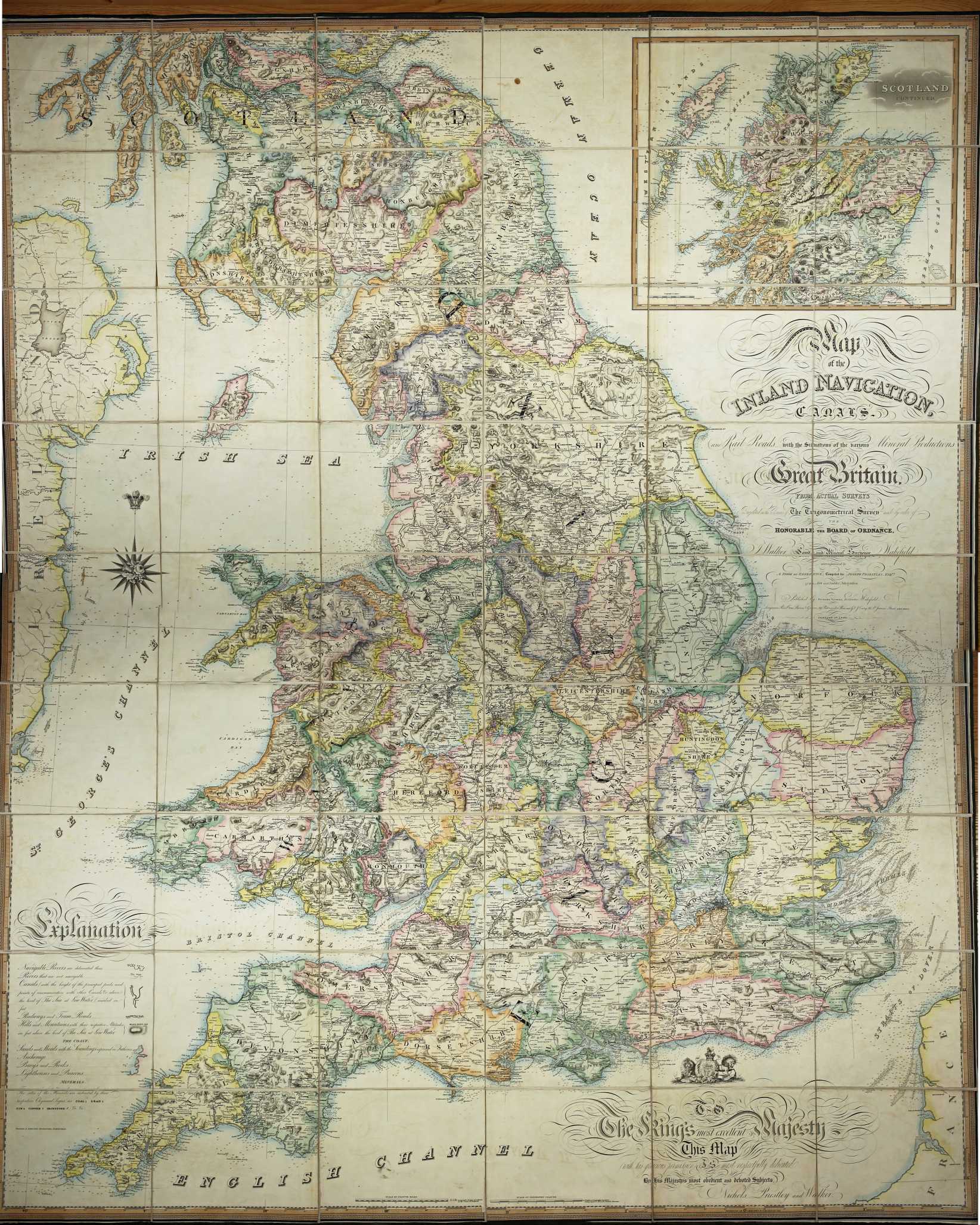 Map of the Inland Navigation, Canals and Rail Roads with the Situations ...