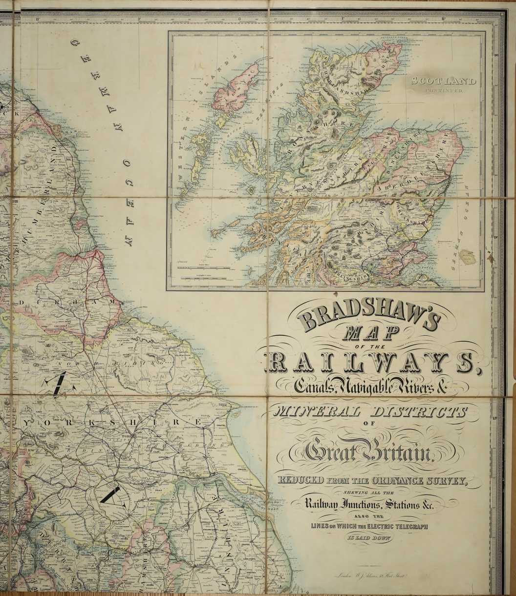 Bradshaw's Map of the Railways, Canals, Navigable Rivers & Mineral ...