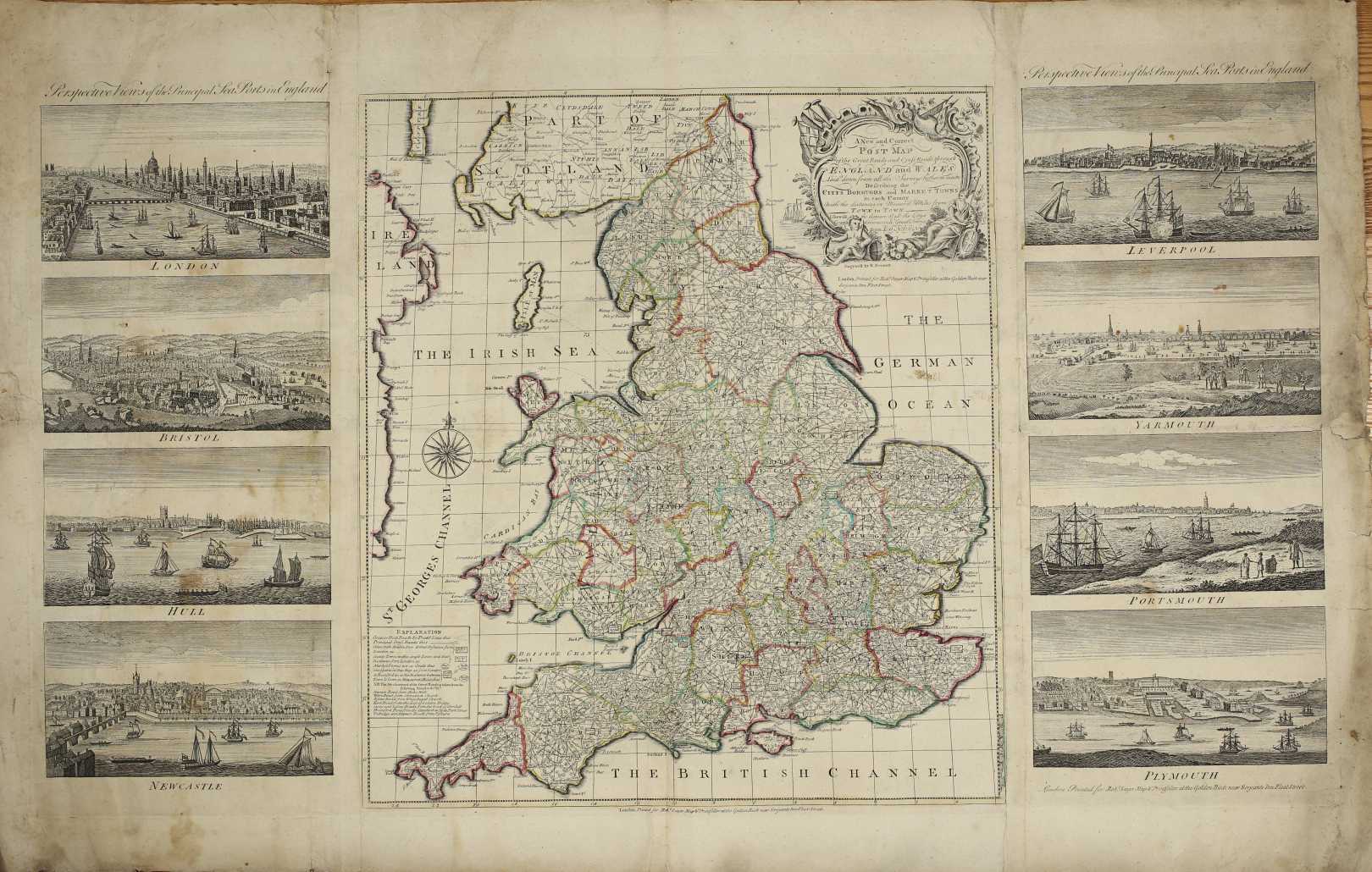 A New and Correct Post Map of the Great Roads and Cross Roads through ...
