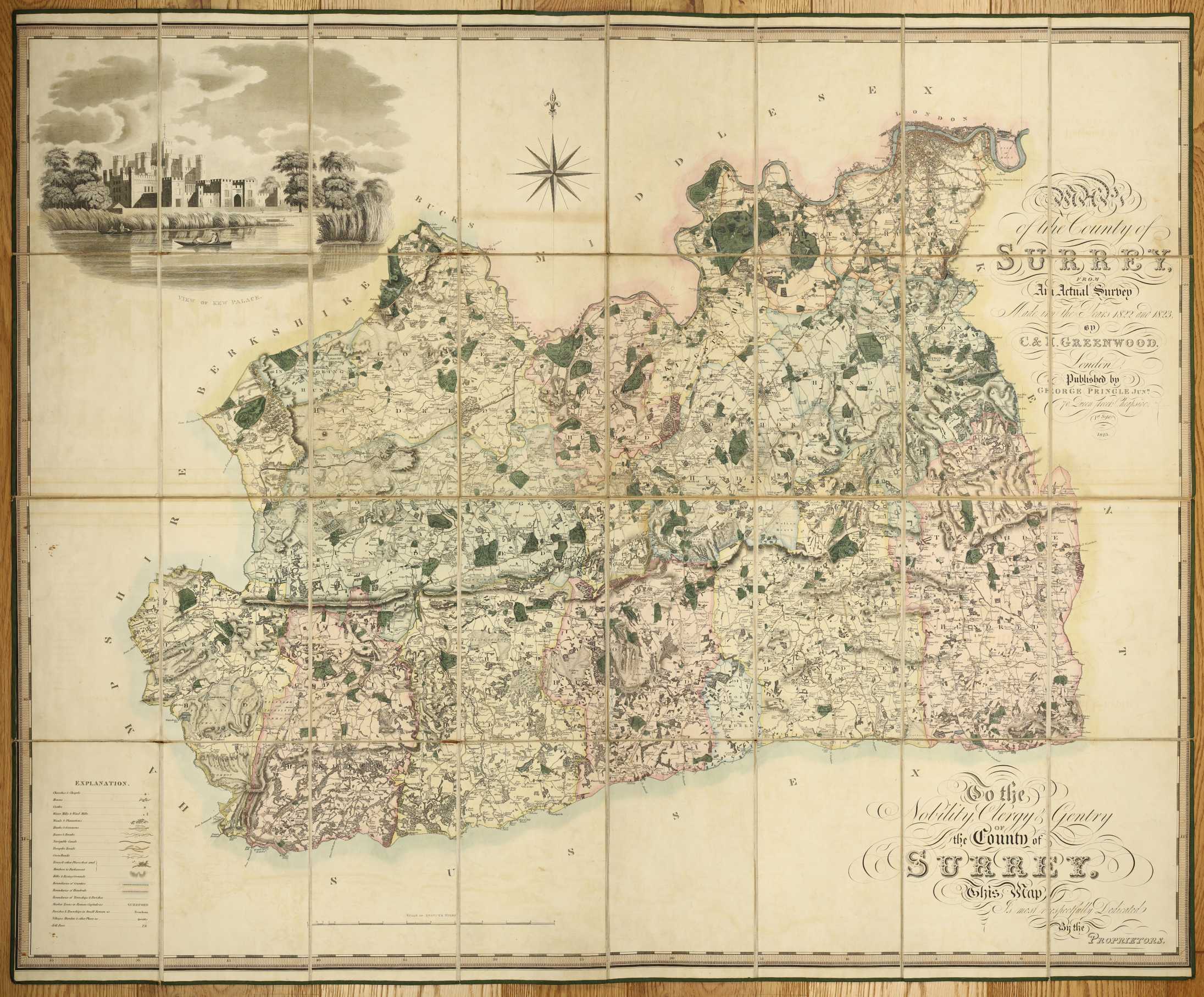 Map of the County of Surrey from An Actual Survey Made in the Years ...