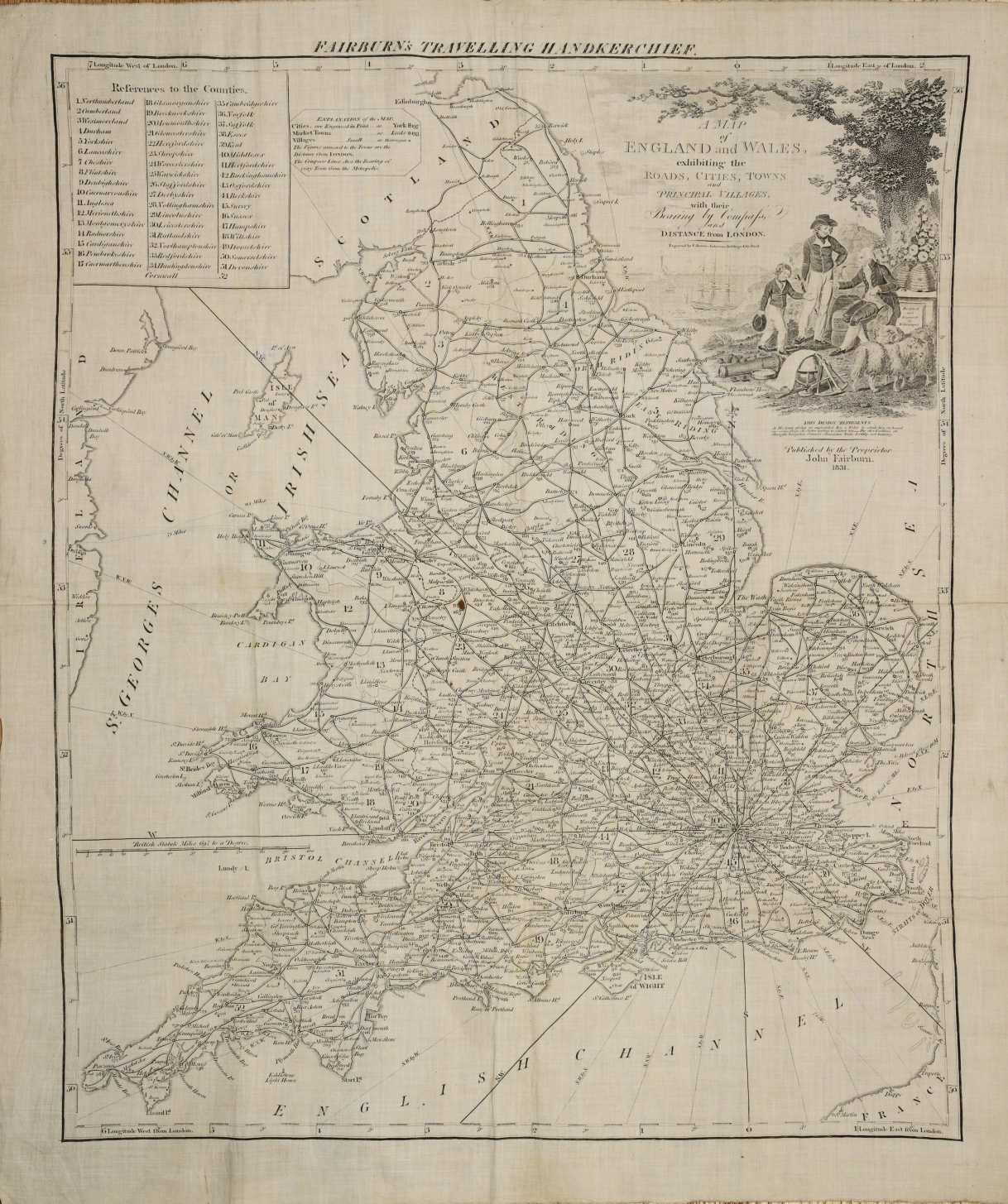 A Map of England and Wales, exhibiting the Roads, Cities, towns and ...