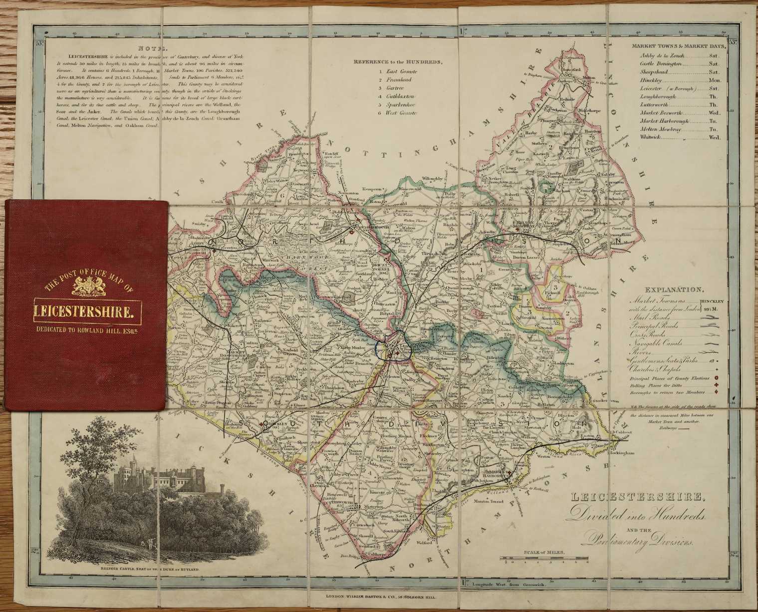 A New Map of the County of Leicester, Divided into Hundreds