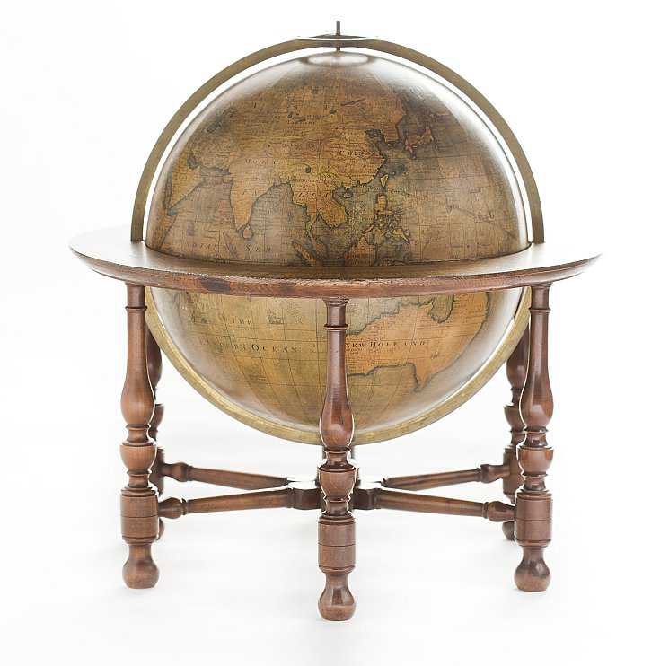 A New Terrestrial Globe Drawn from the Best Authorities by R'd Cushee ...