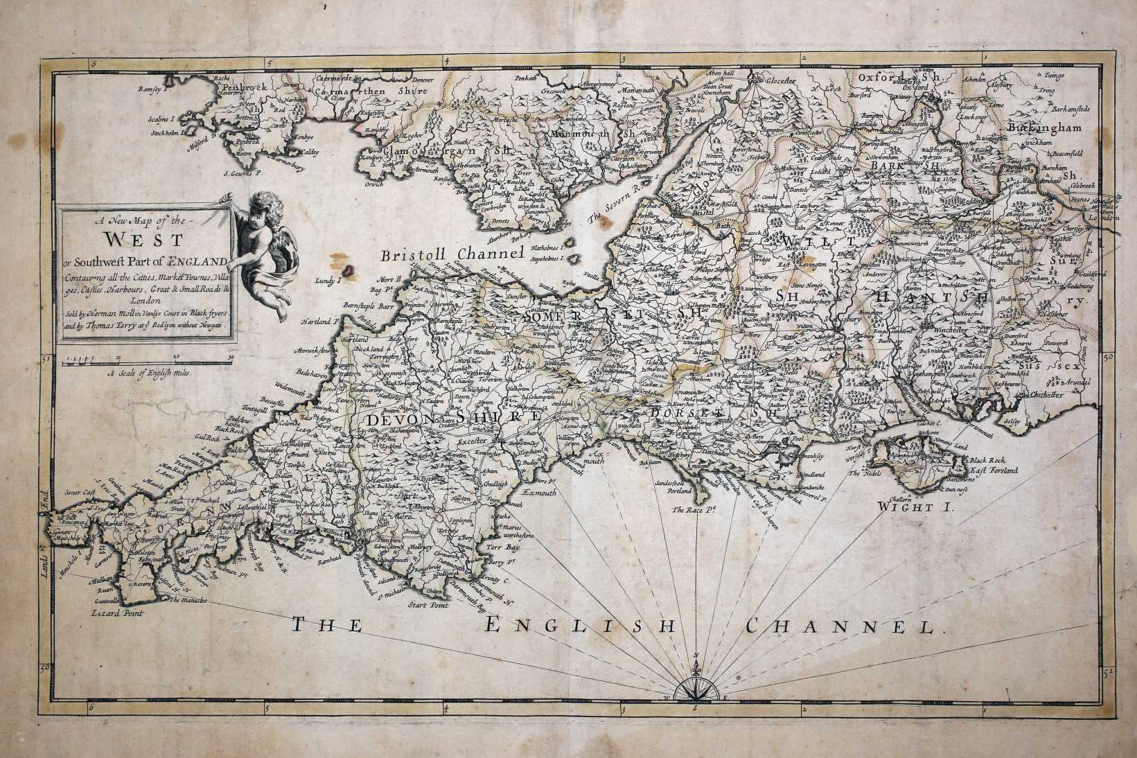 A New Map of the West or Southwest Part of England Containing all the ...