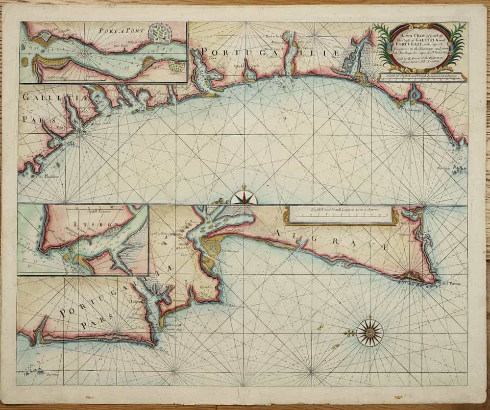 A Sea Chart of part of the Coasts of Gallisia and Portugall from Cape ...