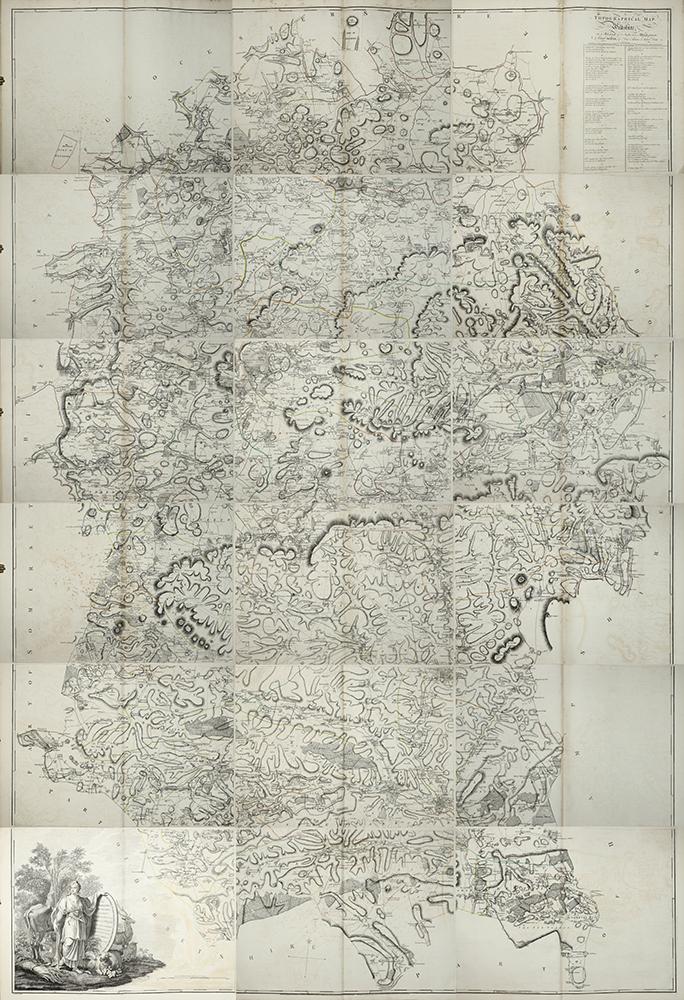 A Topographical Map of Wiltshire on a scale of 2 inches to a mile, from ...