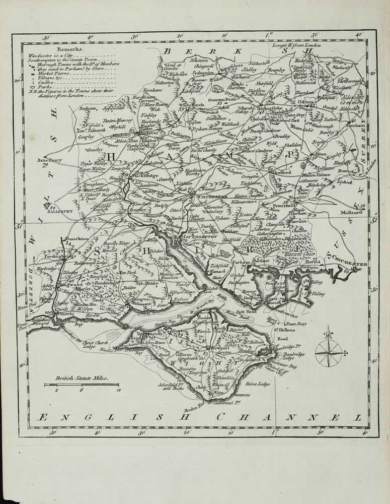 Rare maps of Hampshire