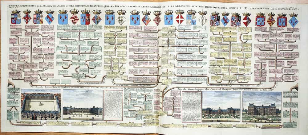 Carte Genealogique de la Maison de Valois et des Principales branches ...