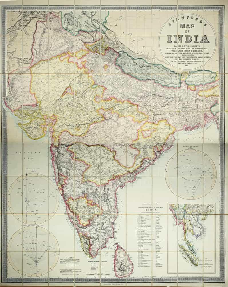 Stanford’s Map of India Based on the Surveys Executed by Order of the ...