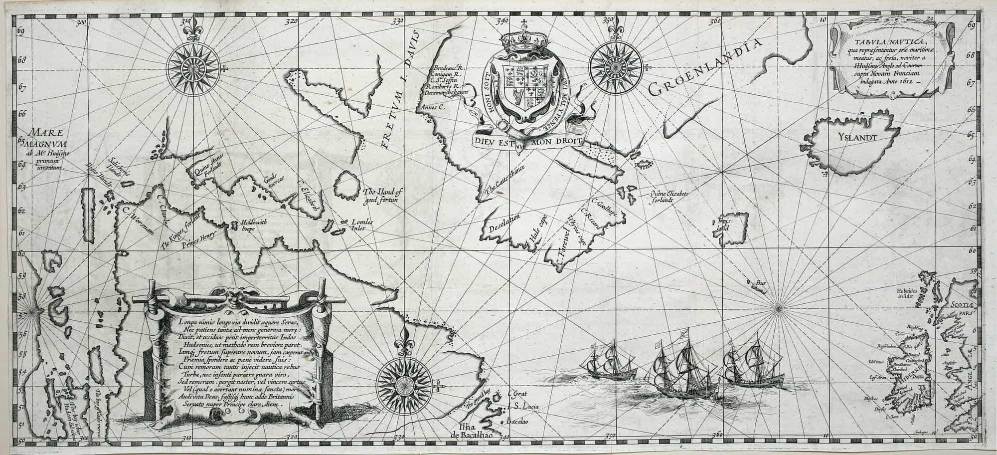 TABVLA NAVTICA, qua repræsentantur oræ maritimæ, meatus, ac freta ...